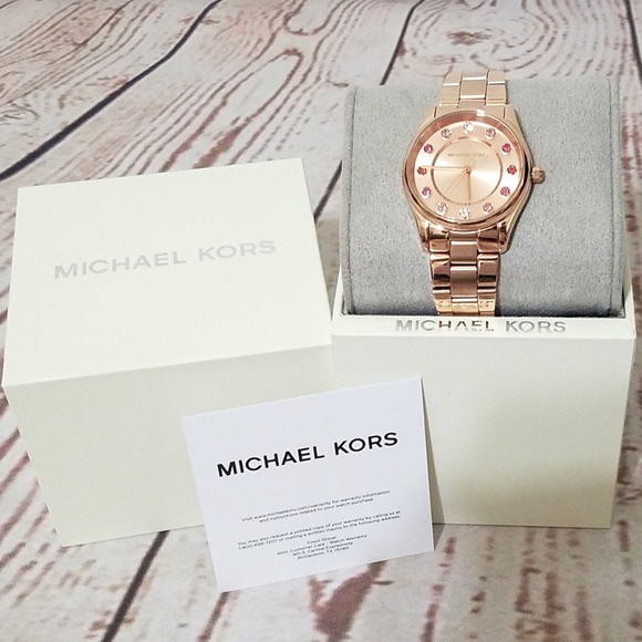 Michael Kors | Accessories | Nwt Michael Kors Colette Rose Gold Watch ...